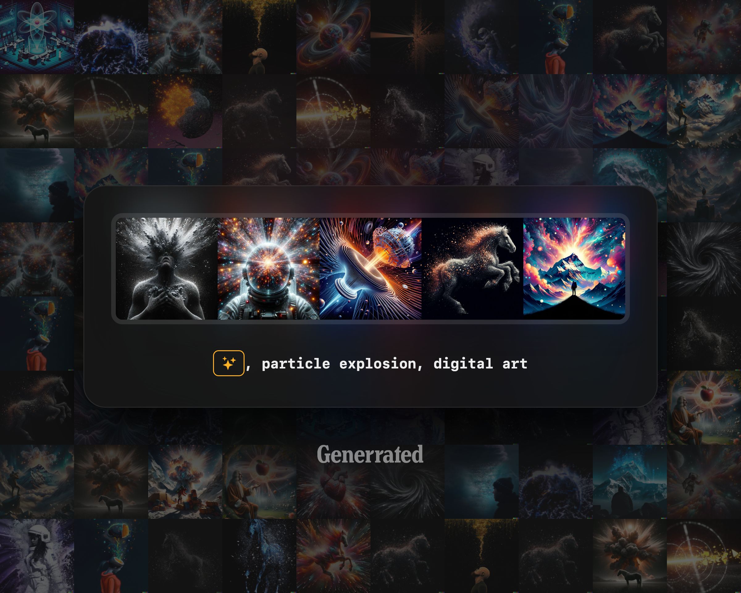 Generrated: "Subject, particle explosion, digital art", generated with ...
