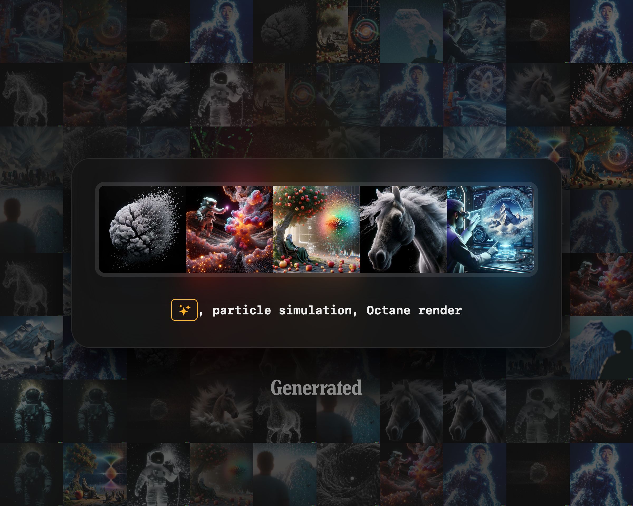 Generrated: "Subject, particle simulation, Octane render", generated ...